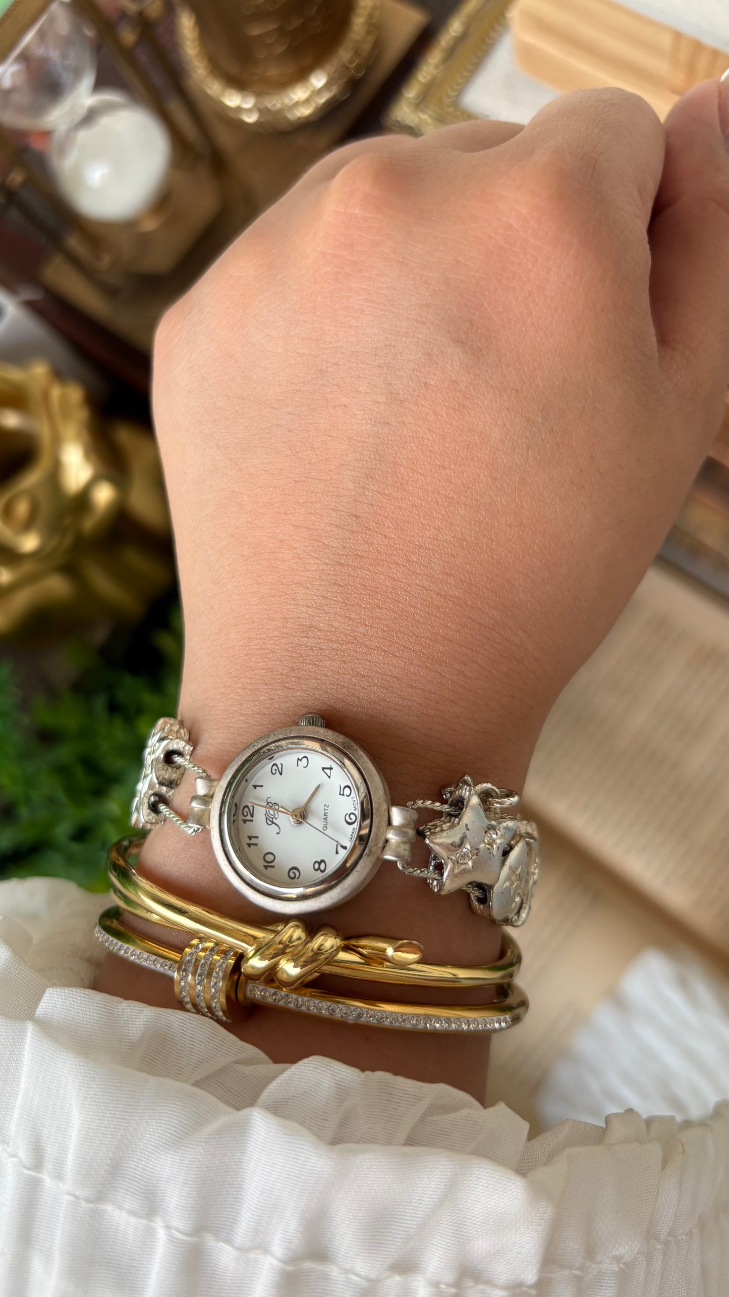 Extremely Rare JB Night Rhinestone Embedded Charm Watch in Silver Tone ...