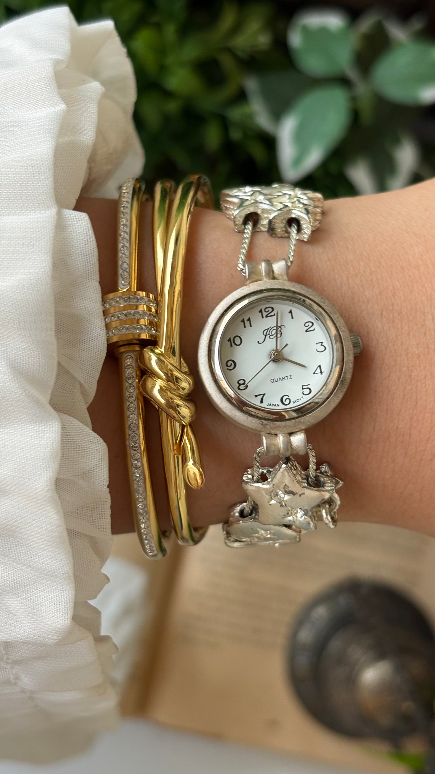 Extremely Rare JB Night Rhinestone Embedded Charm Watch in Silver Tone ...